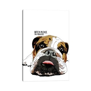 iCanvas "B-tch Please - English Bulldog" by Sketch and Paws Canvas ...